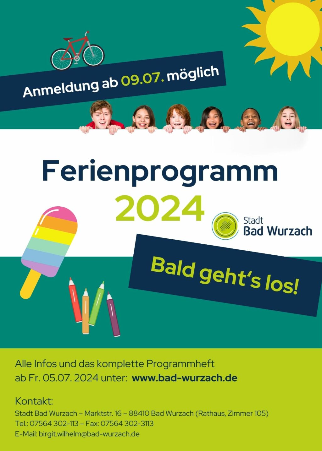 Ferienprogramm der Stadt Bad Wurzach - dieBildschirmzeitung